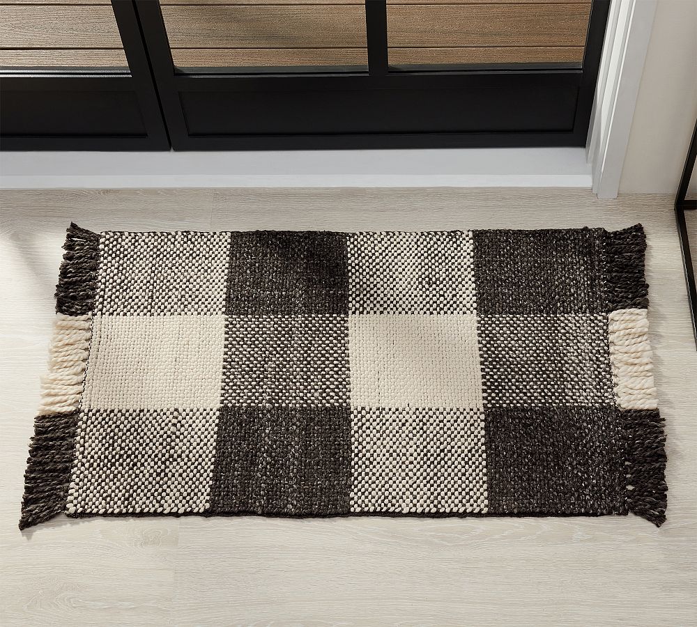 OPEN BOX: Bryce Check Easy Care Mat | Pottery Barn