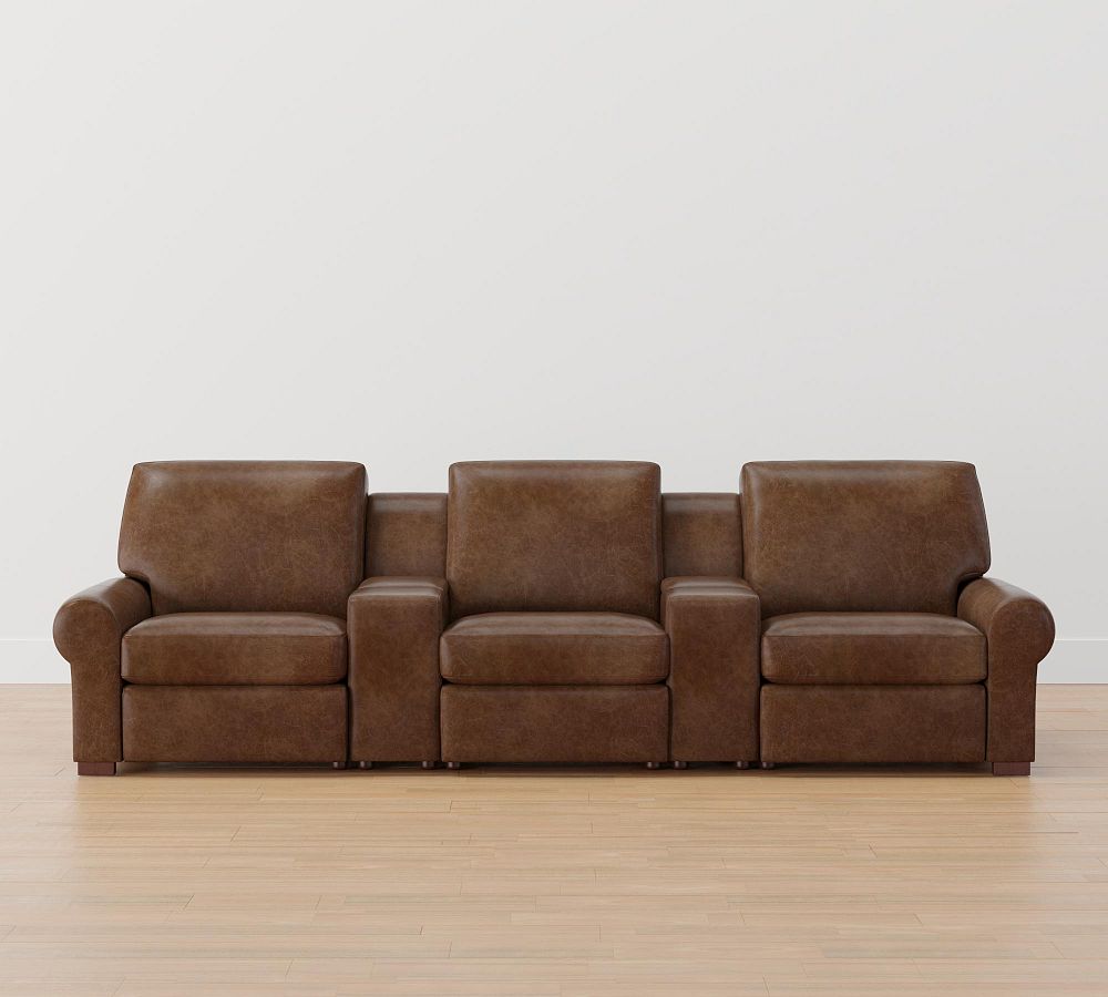 Turner Roll Arm Leather Power Reclining Sofa | Pottery Barn