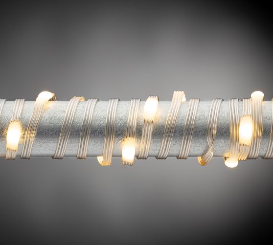 Ribbon Wrap Connectable Warm White String Lights On Silver Wire ...