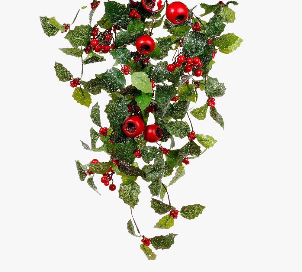 Faux Shimmery Holly Berry Swag | Pottery Barn