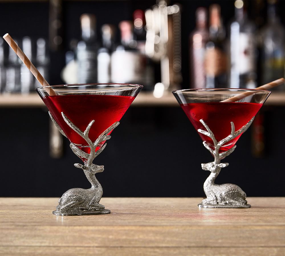 Stag Martini Glasses Set Of 2 Pottery Barn