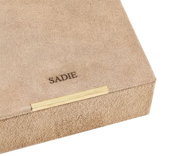 Avalon Medium Suede Jewelry Box | Pottery Barn