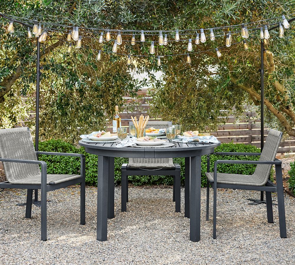 Indio Metal Round Extending Outdoor Dining Table | Pottery Barn