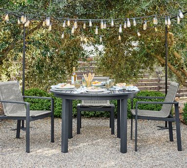 Indio Metal Round Extending Outdoor Dining Table | Pottery Barn