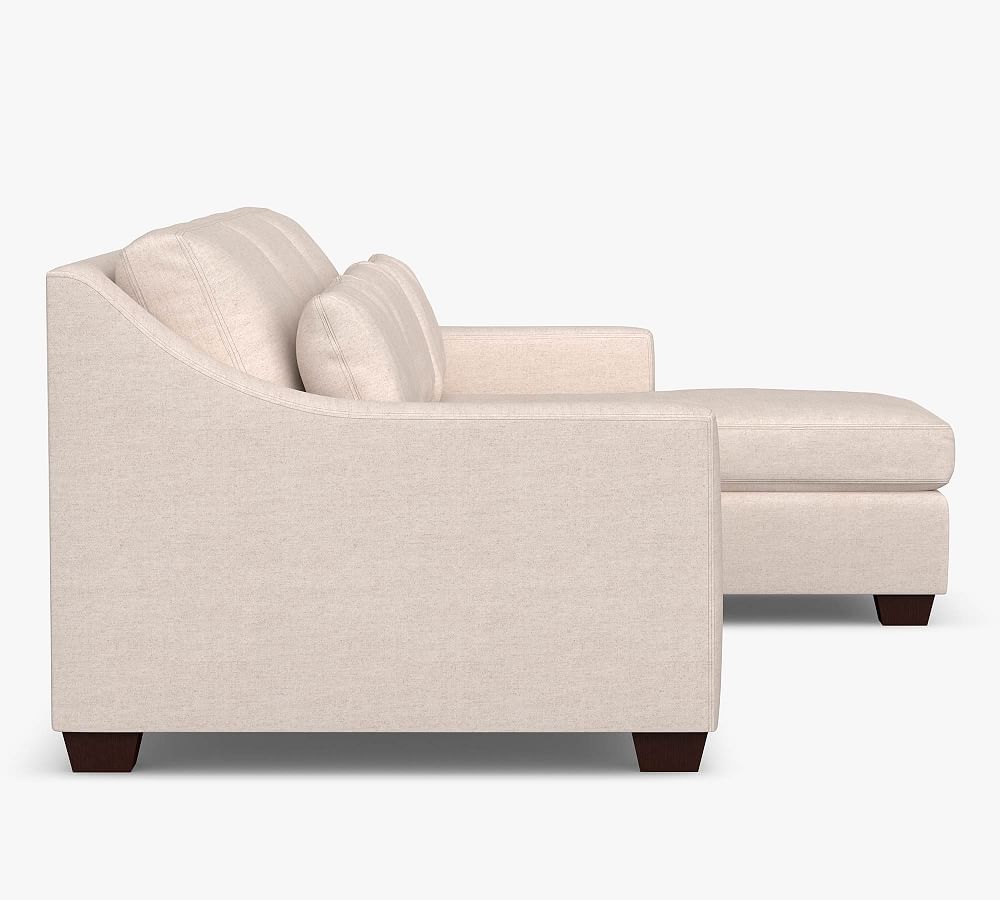 York Slope Arm Deep Seat Upholstered Sofa Chaise Sectional | Pottery Barn