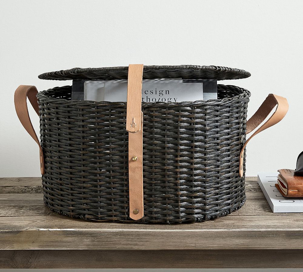 Austin Handwoven Lidded Basket | Pottery Barn