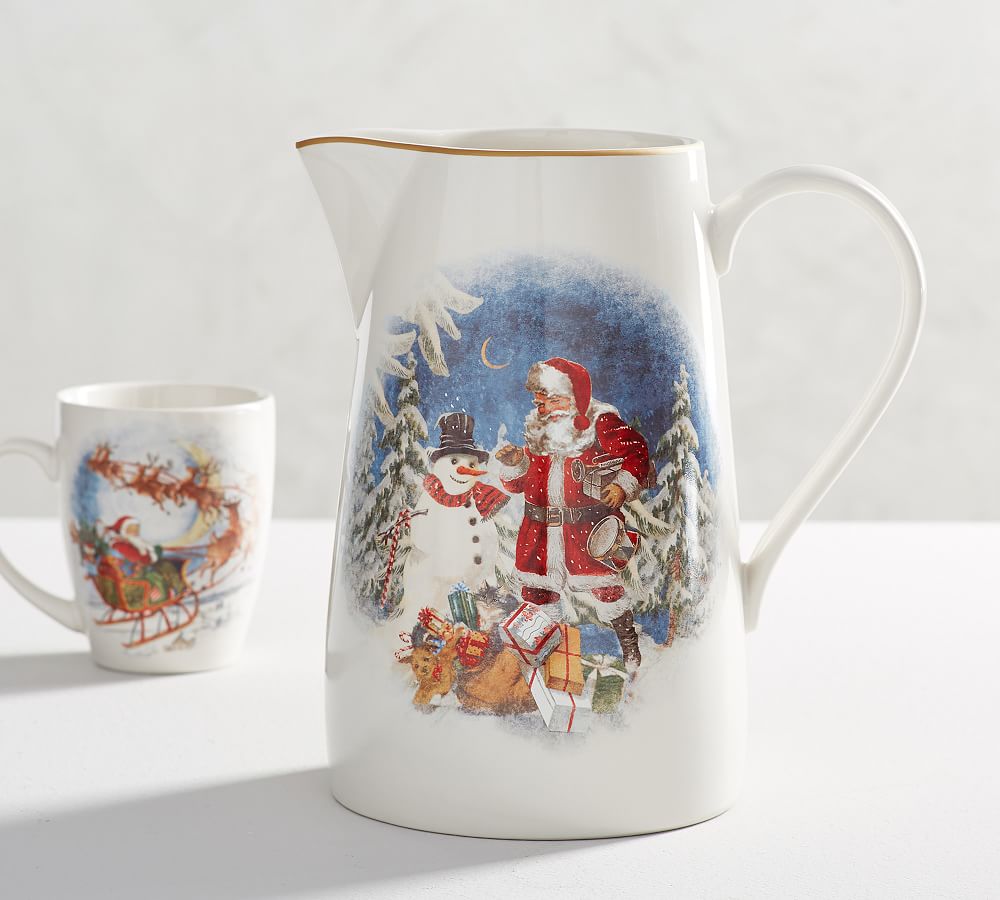 Nostalgic Santa Pitcher | Bar Accessories | Pottery Barn