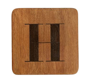 Alphabet Wood Coasters, Set of 4 | Pottery Barn