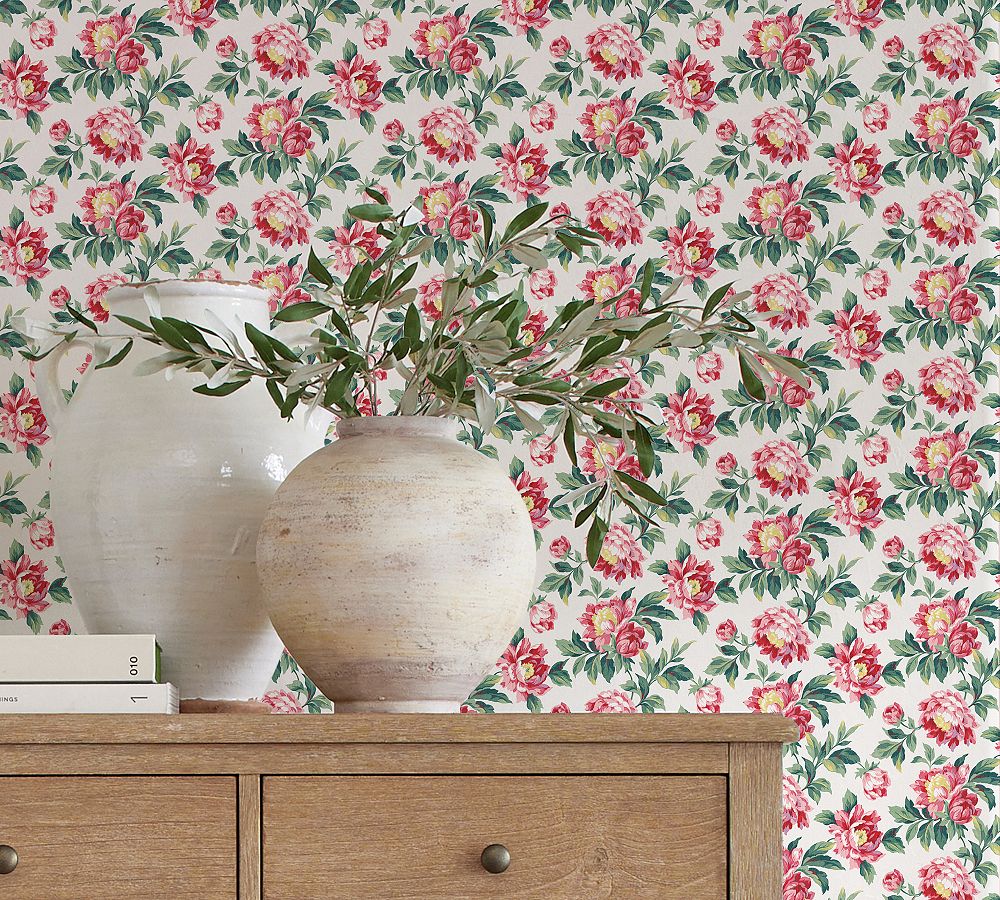 Peony Printed Wallpaper | Pottery Barn