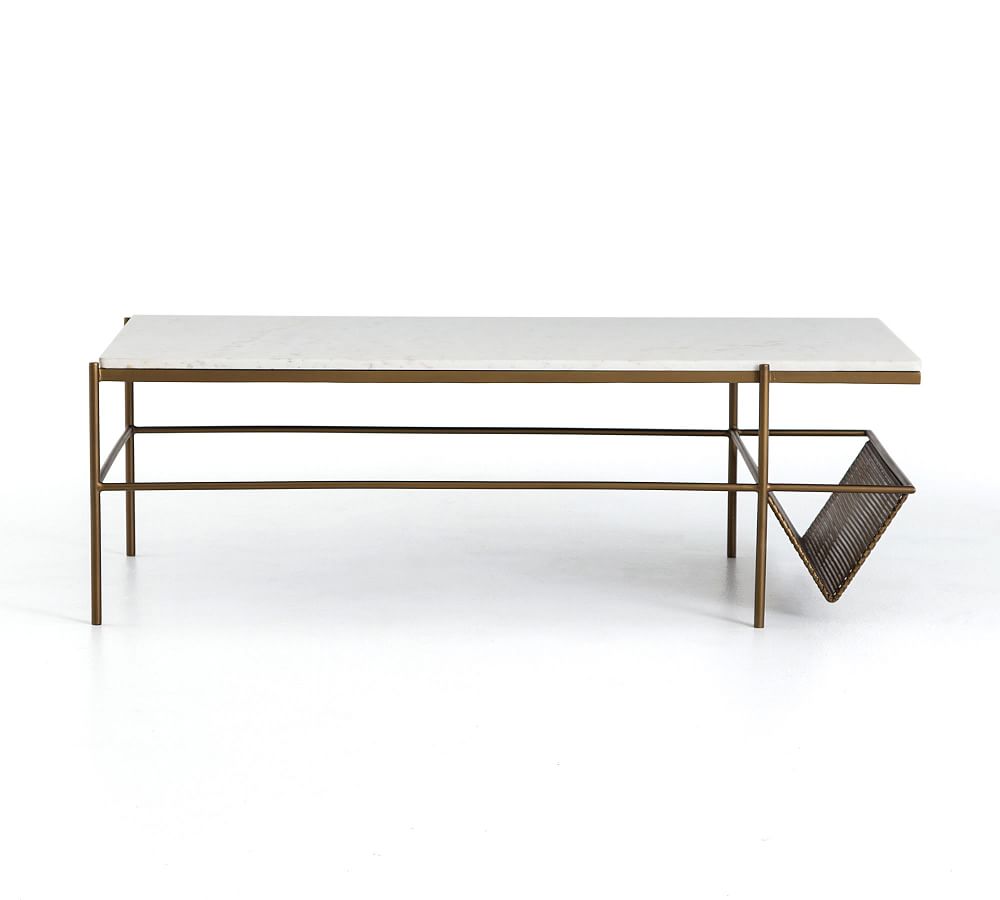 Jayden Rectangular Marble Coffee Table | Pottery Barn