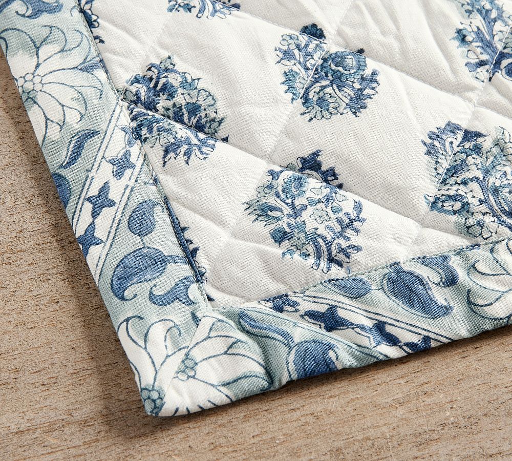 Sophia Block Print Quilted Placemats - Set of 4 | Pottery Barn