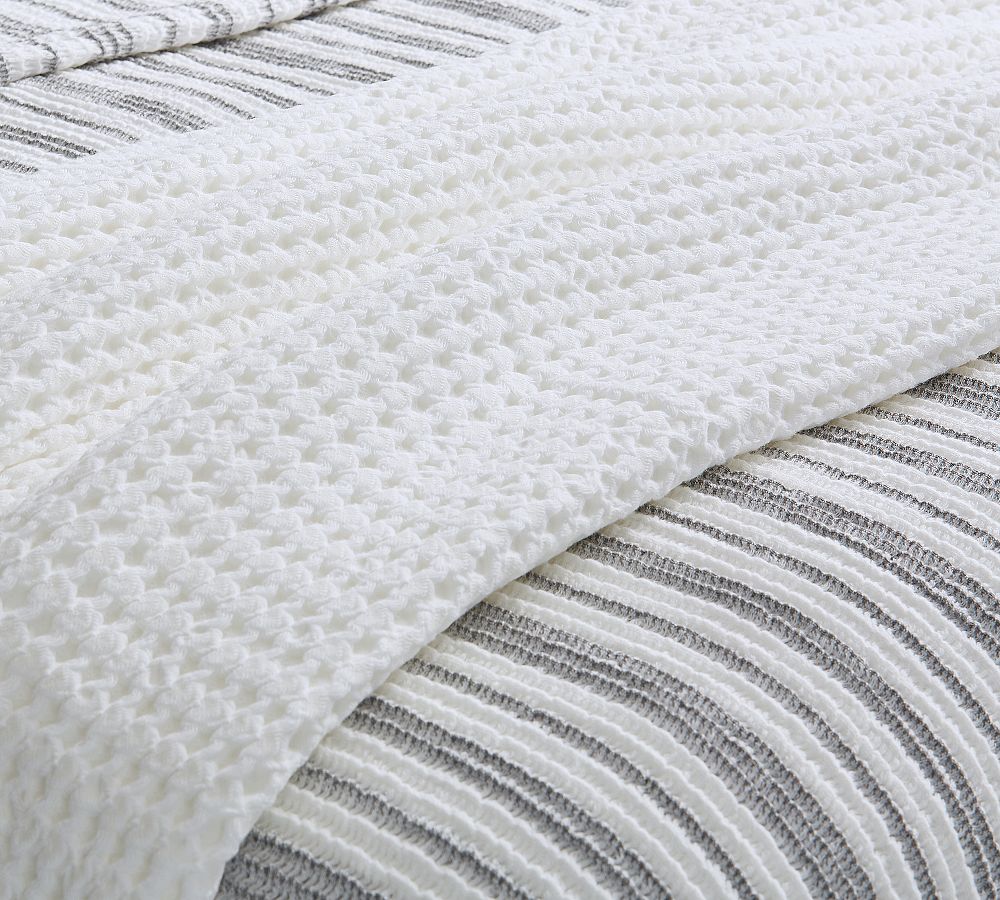 Manon Striped Cotton Coverlet | Pottery Barn