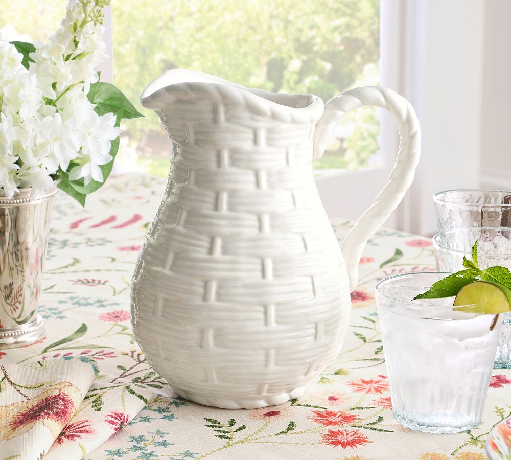 Heirloom Basketweave Pitcher | Pottery Barn