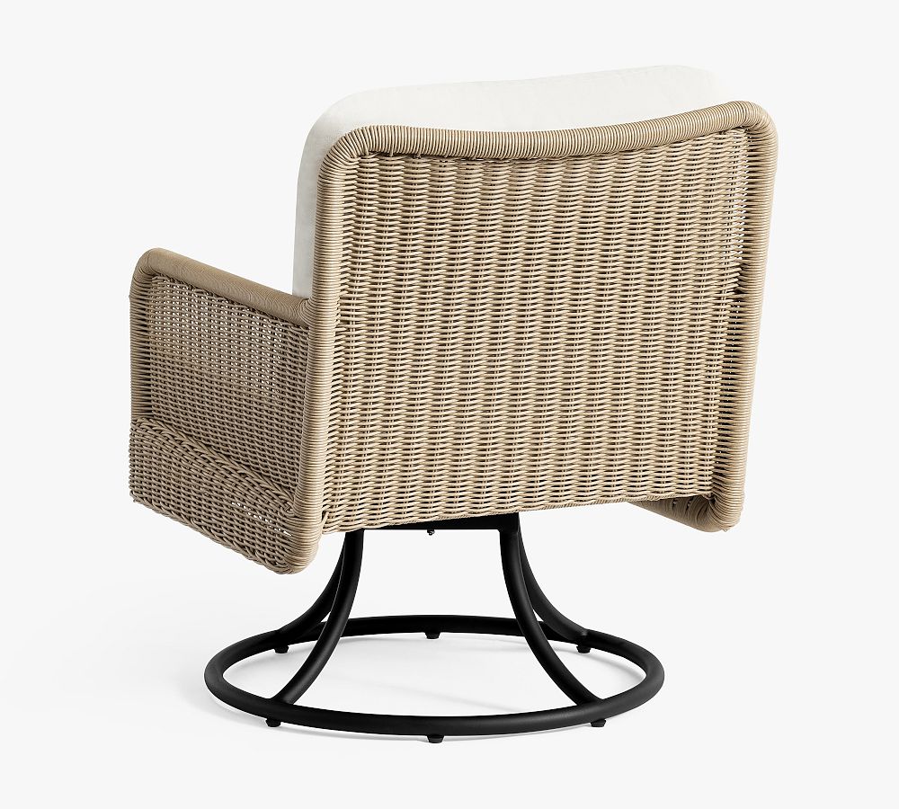 Tulum Wicker Swivel Outdoor Lounge Chair | Pottery Barn