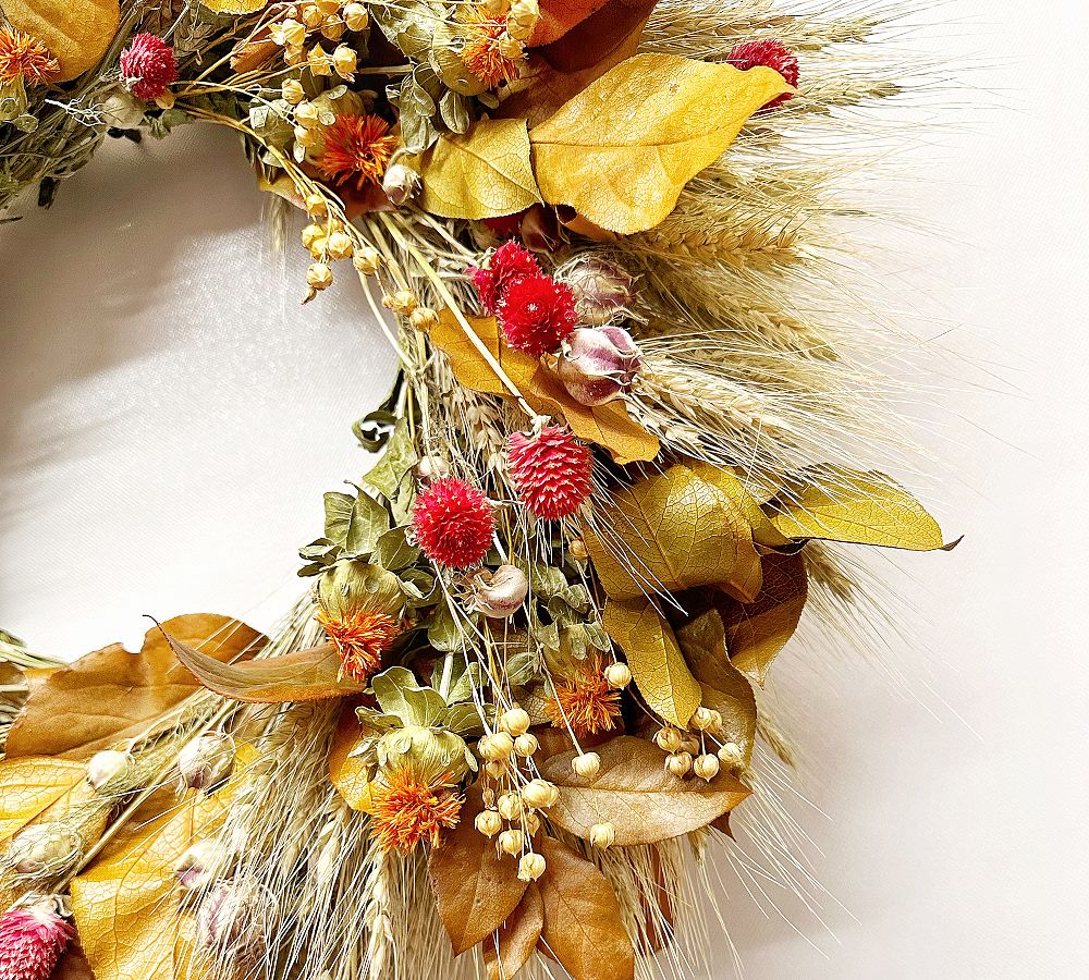 Dried Tawny Sunset Wreath | Pottery Barn