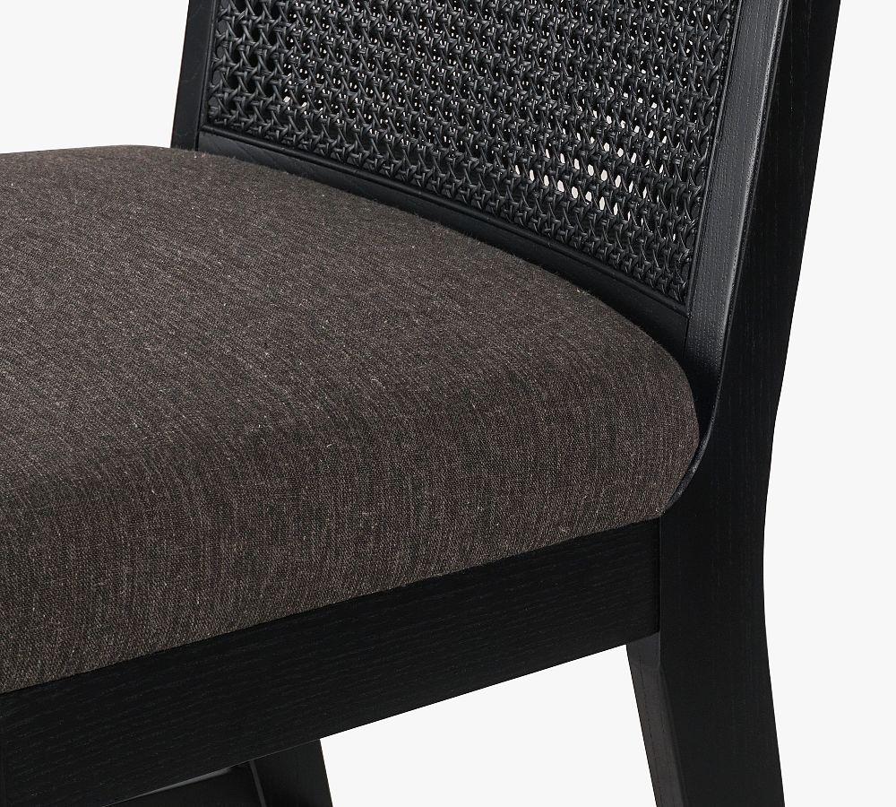 Lisbon Armless Black Cane Stool | Pottery Barn