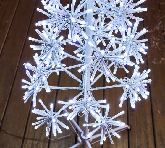 Lit Twinkling Cluster Snowflake Tree with Blue Flash | Pottery Barn