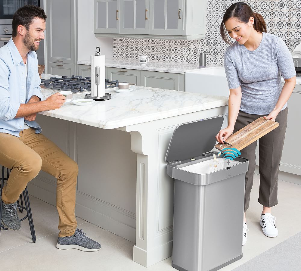 Simplehuman® 58 Liter Voice and Motion Sensor Trash Can | Pottery Barn