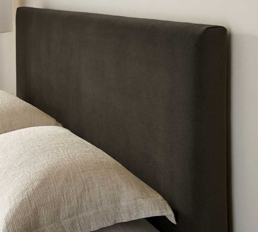 Raleigh Square Upholstered Low Platform Bed | Pottery Barn