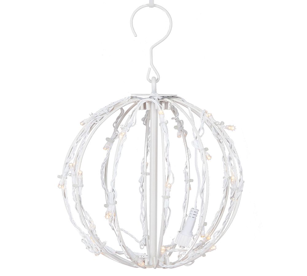 Warm White LED Ball With White Frame | Pottery Barn