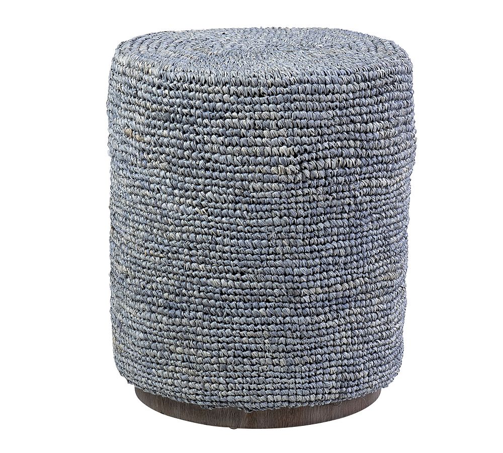Raffia Round Accent Stool | Pottery Barn