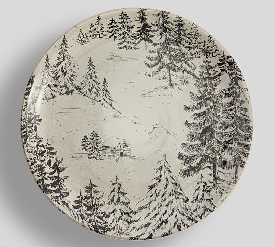 Rustic Forest Stoneware Dinner Plates - Set of 4 | Pottery Barn