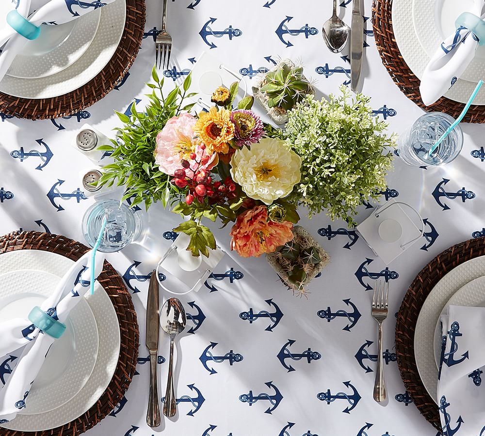 Anchor Outdoor Rectangular Tablecloths | Pottery Barn