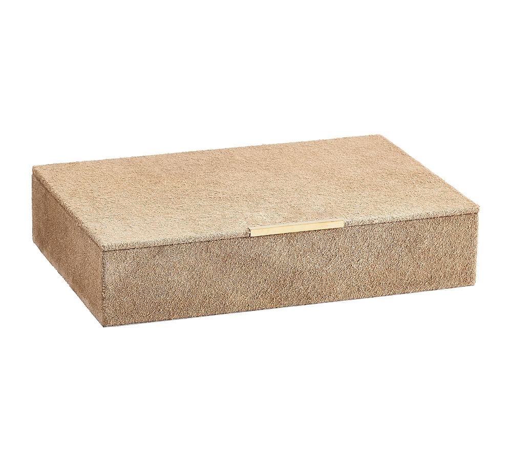 Avalon Large Suede Jewelry Box | Pottery Barn