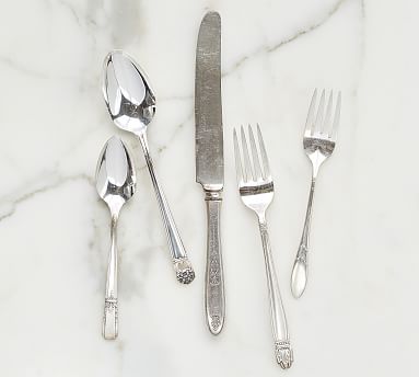 Vintage Hotel Silver 5-Piece Flatware Set | Pottery Barn