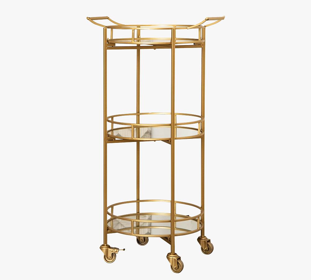 Jurupa Round Metal Bar Cart | Pottery Barn