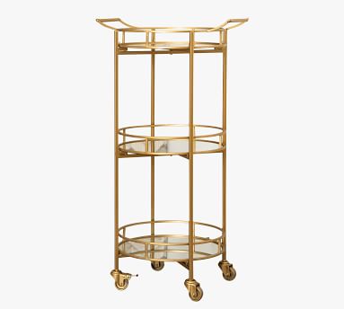 Jurupa Round Metal Bar Cart | Pottery Barn