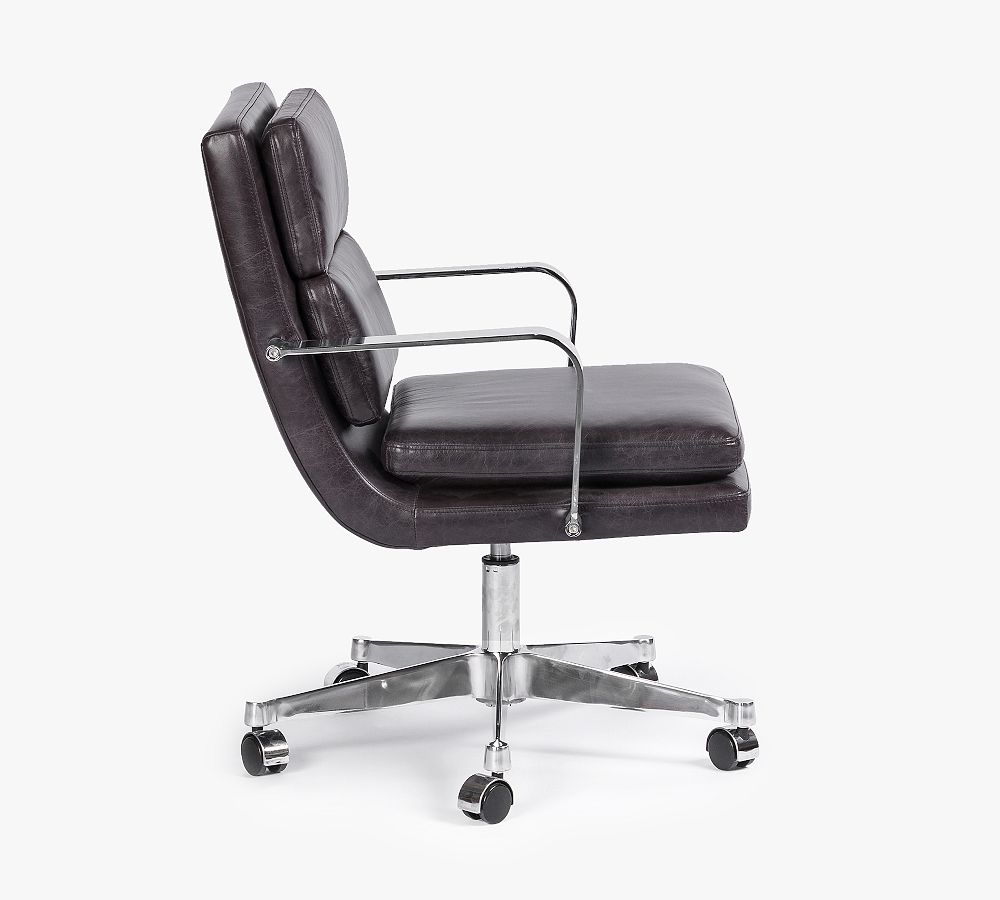 Jace Leather Swivel Desk Chair | Pottery Barn