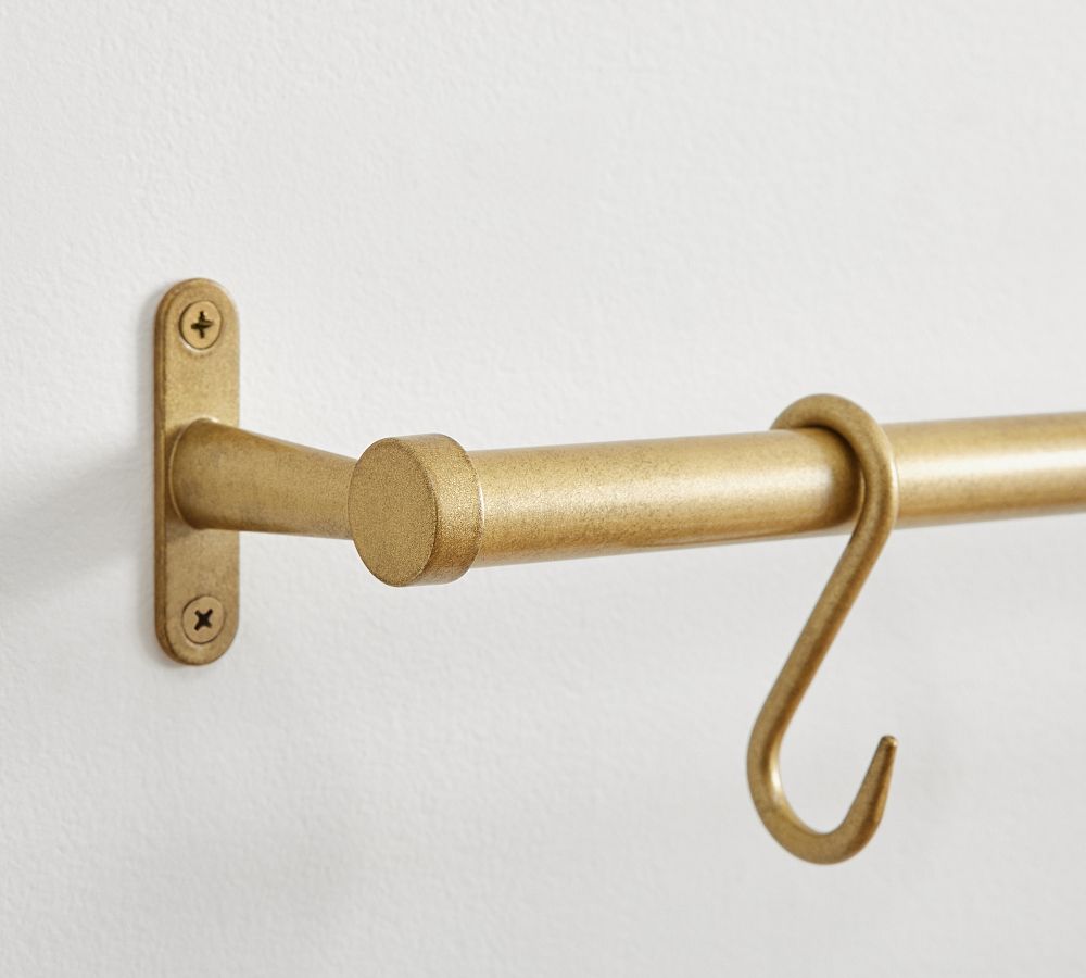 Manchester Brass Rail with Hooks | Pottery Barn