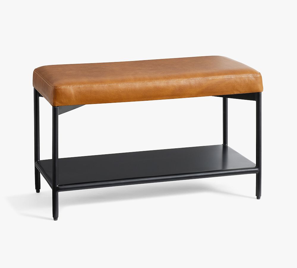 Maison Leather Entry Shoe Bench | Pottery Barn