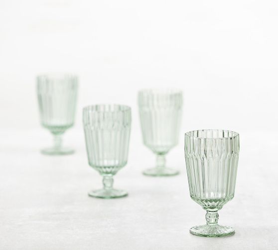 Fluted Glass Tall Goblet - Set of 6 | Pottery Barn