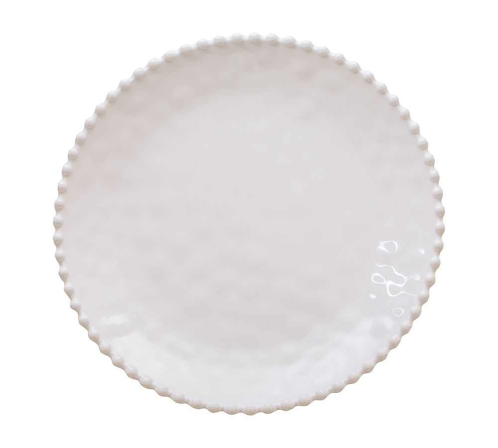 OPEN BOX: Beaded Pearl Melamine Dinner Plates | Pottery Barn
