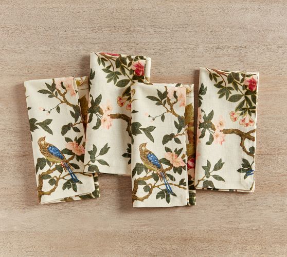 Nola Print Cotton/Linen Napkins - Set of 4 | Pottery Barn