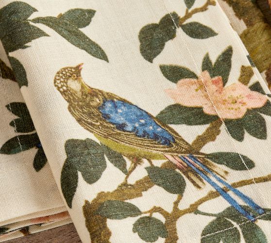 Nola Print Cotton/Linen Napkins - Set of 4 | Pottery Barn