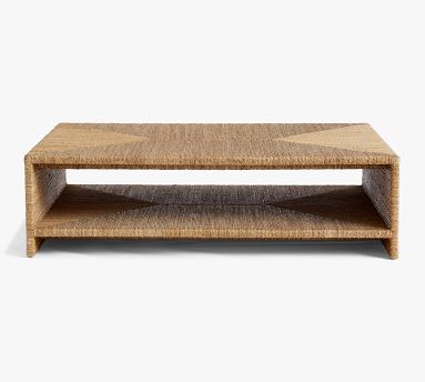 Malibu Rectangular Woven Grand Coffee Table | Pottery Barn