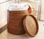 Tava Handwoven Rattan Round Hamper | Pottery Barn