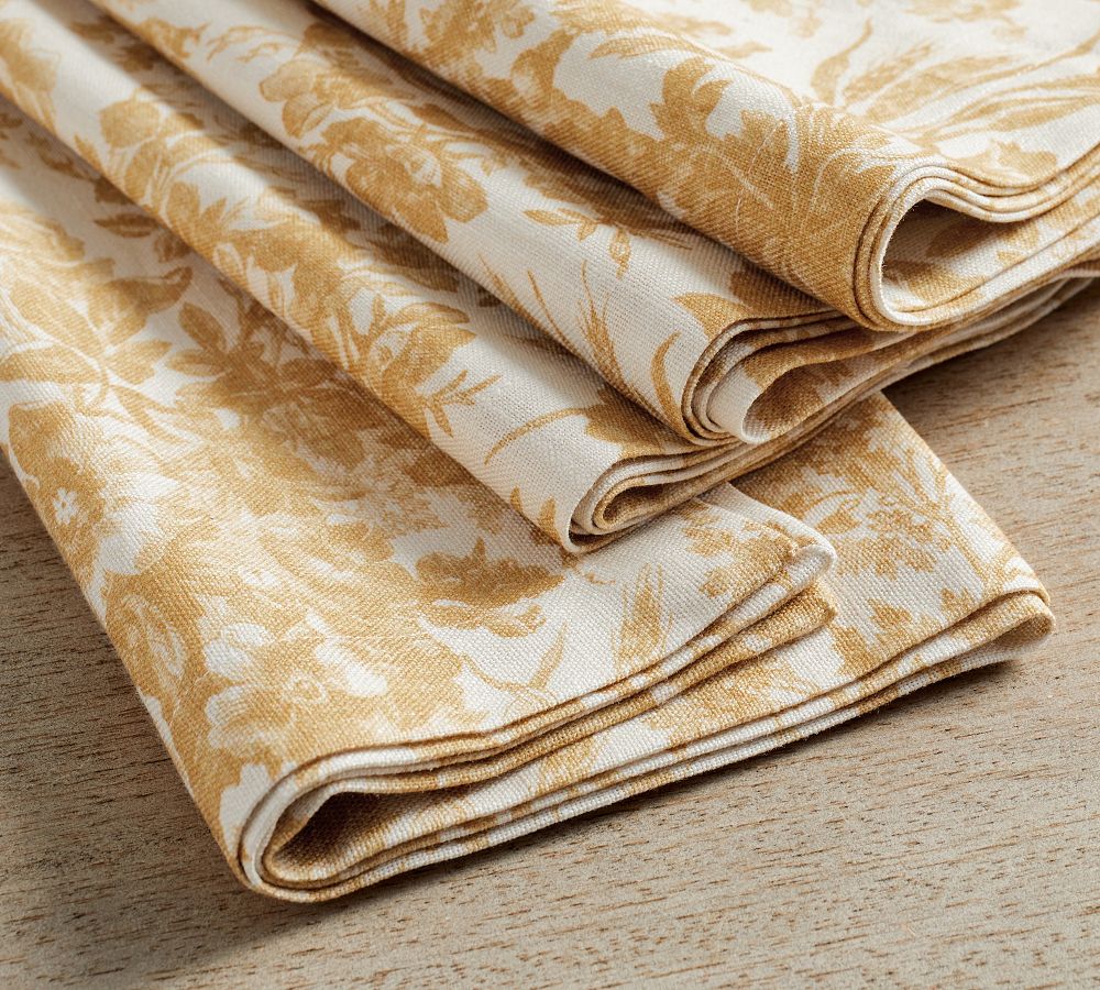 Sorrel Toile Print Organic Napkins - Set of 4 | Pottery Barn