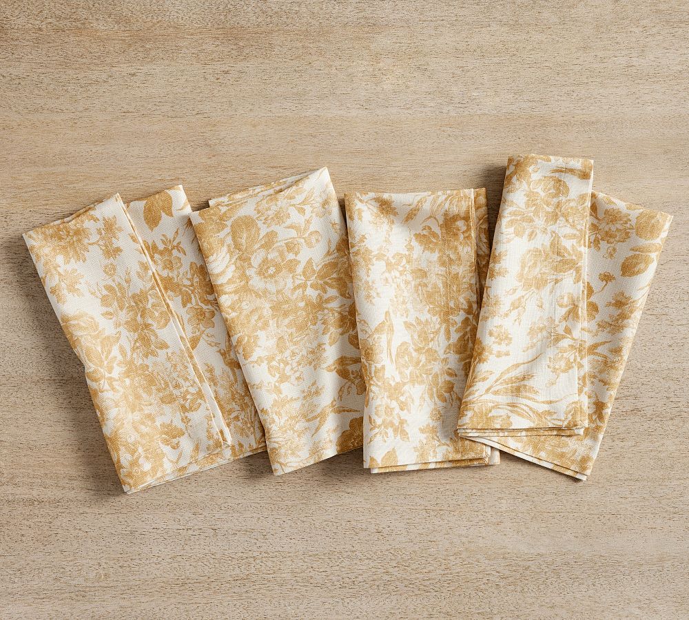 Sorrel Toile Print Organic Napkins - Set of 4 | Pottery Barn