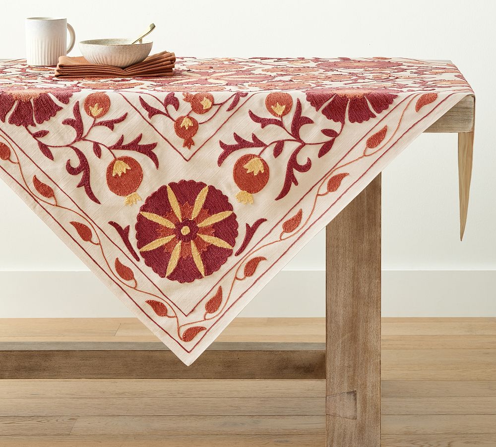 Amelia Embroidered Table Throw | Pottery Barn