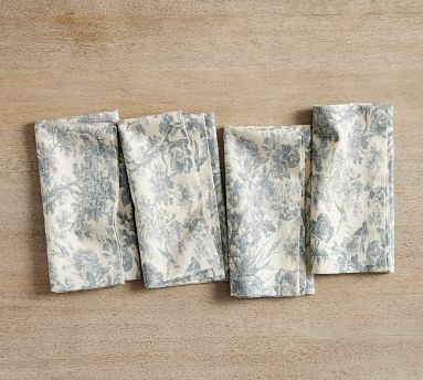Sorrel Toile Print Organic Napkins - Set of 4 | Pottery Barn