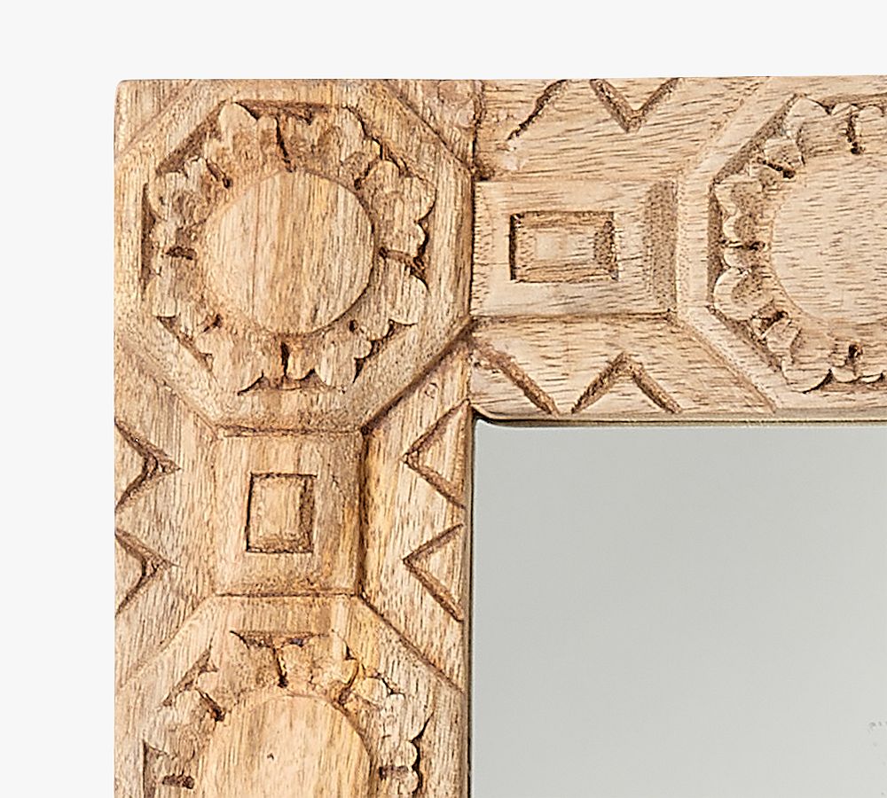 Cora Carved Wood Rectangular Mirror | Pottery Barn