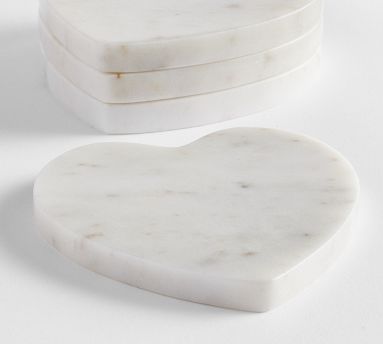 Marble Heart Coasters - Set of 4 | Pottery Barn