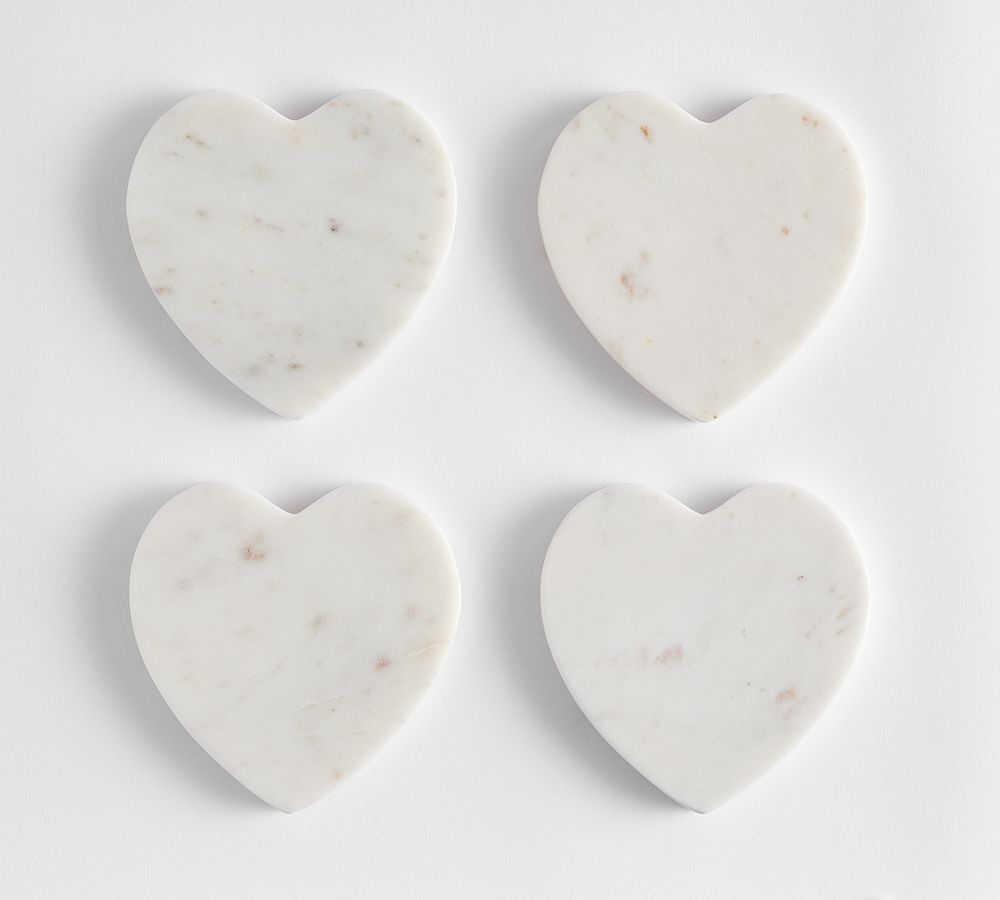 Marble Heart Coasters - Set of 4 | Pottery Barn