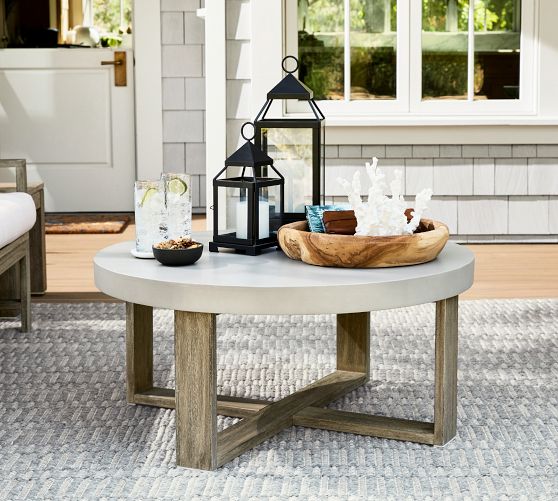 Indio Eucalyptus Round Outdoor Coffee Table | Pottery Barn