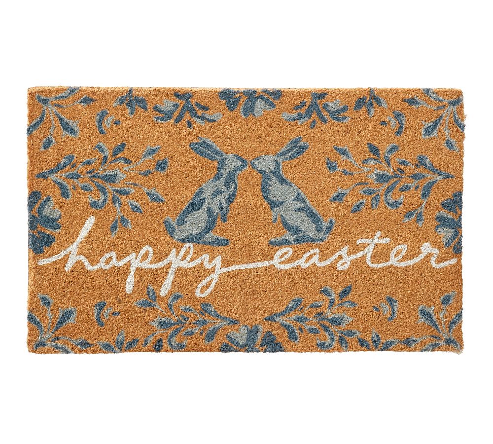 Chambray Easter Bunny Doormat | Pottery Barn