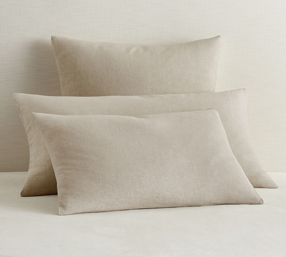 Classic Belgian Flax Linen Knife Edge Sham | Pottery Barn